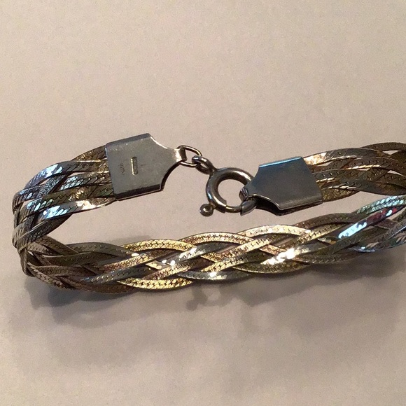 230 AR | Jewelry | Vtg Tricolor Woven Ar Sterling Silver Bracelet ...